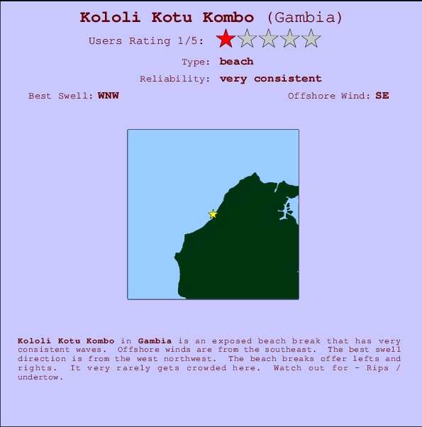 Kololi Kotu Kombo Previsiones de Olas e Boletín de Surf (Gambia, Gambia)